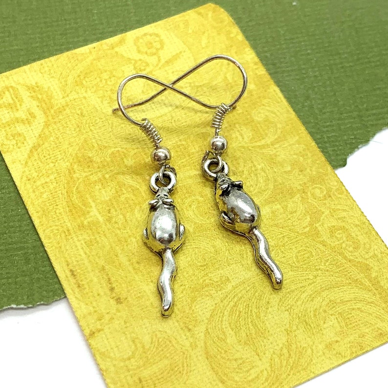 Mice Earrings, Mouse Earrings, Rat Earrings, Silver Dangle Earrings ...