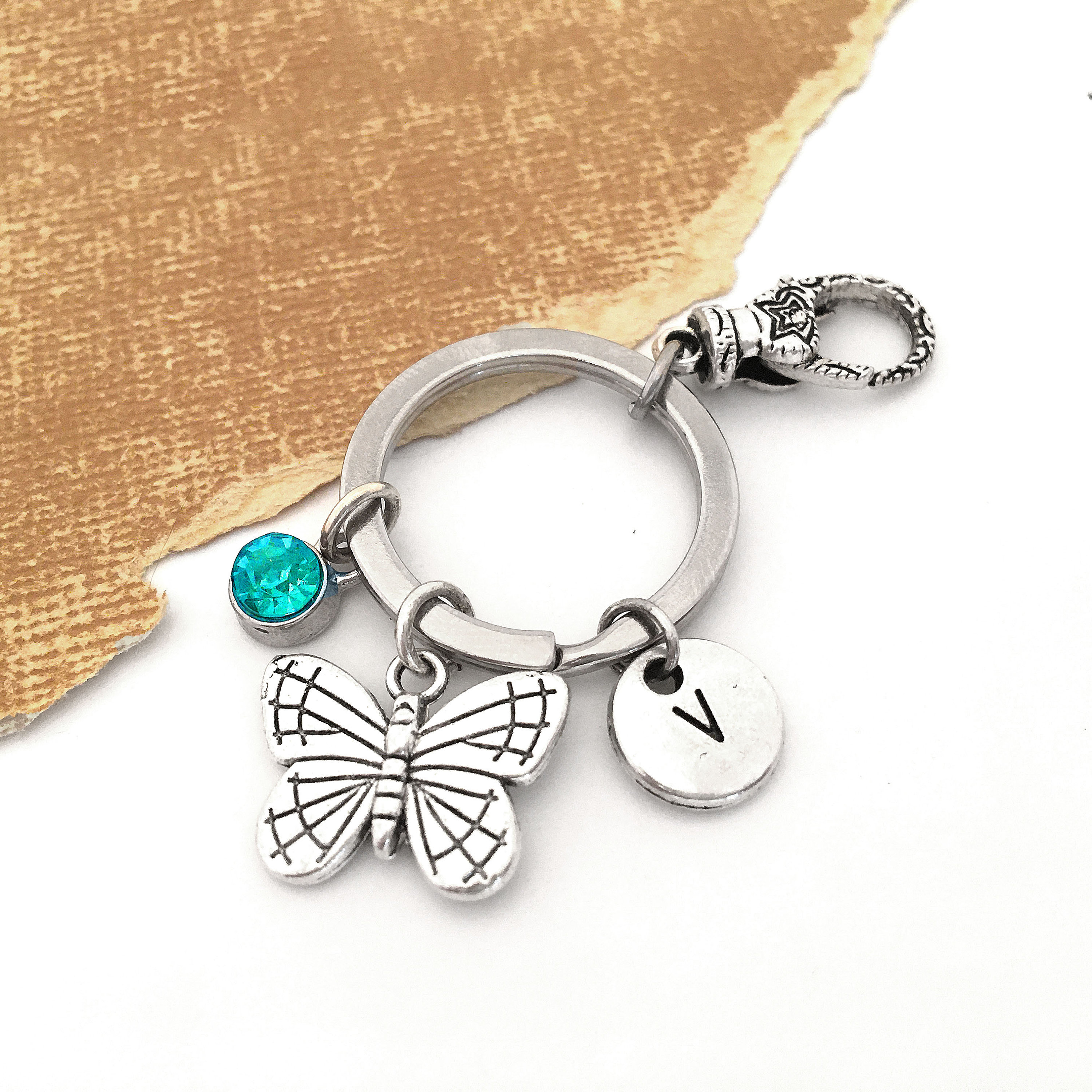 Butterfly Keychain Custom Monarch Butterfly Charm Keyring | Etsy