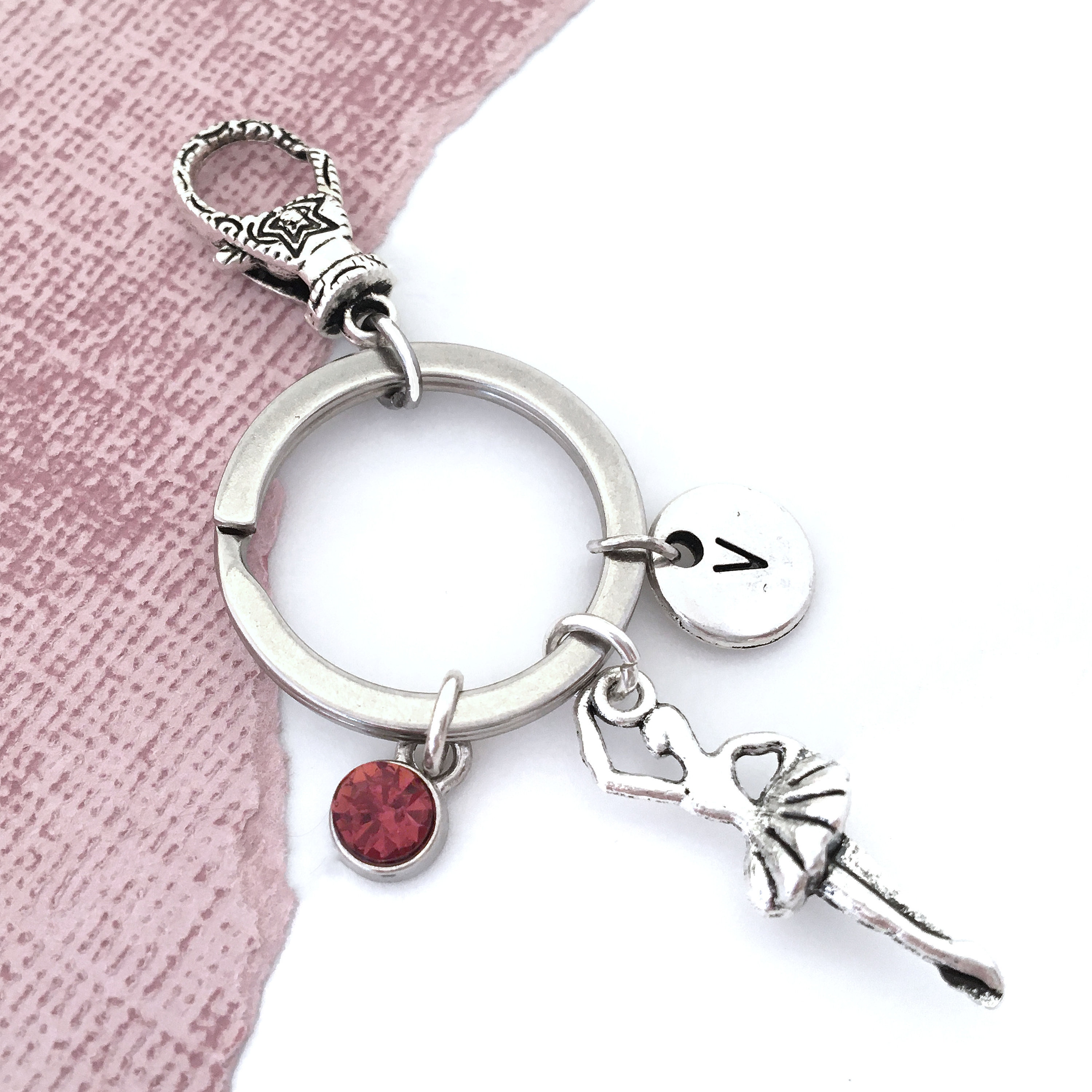 Ballerina Keychain Ballet Keychain Initial Keyring Ballet | Etsy