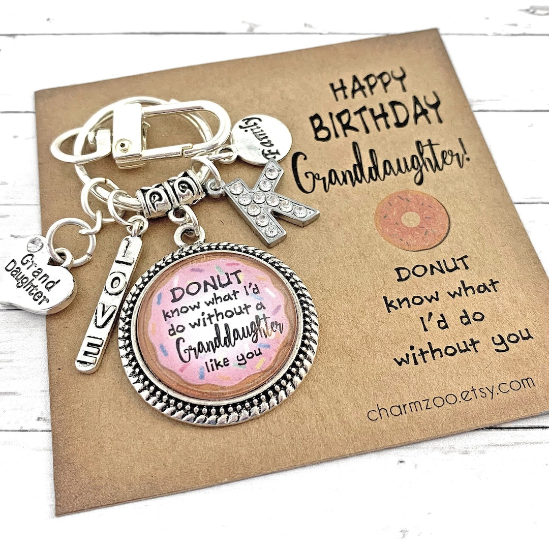 Granddaughter Keychain, Granddaughter Birthday Gift, Donut Key Chain ...