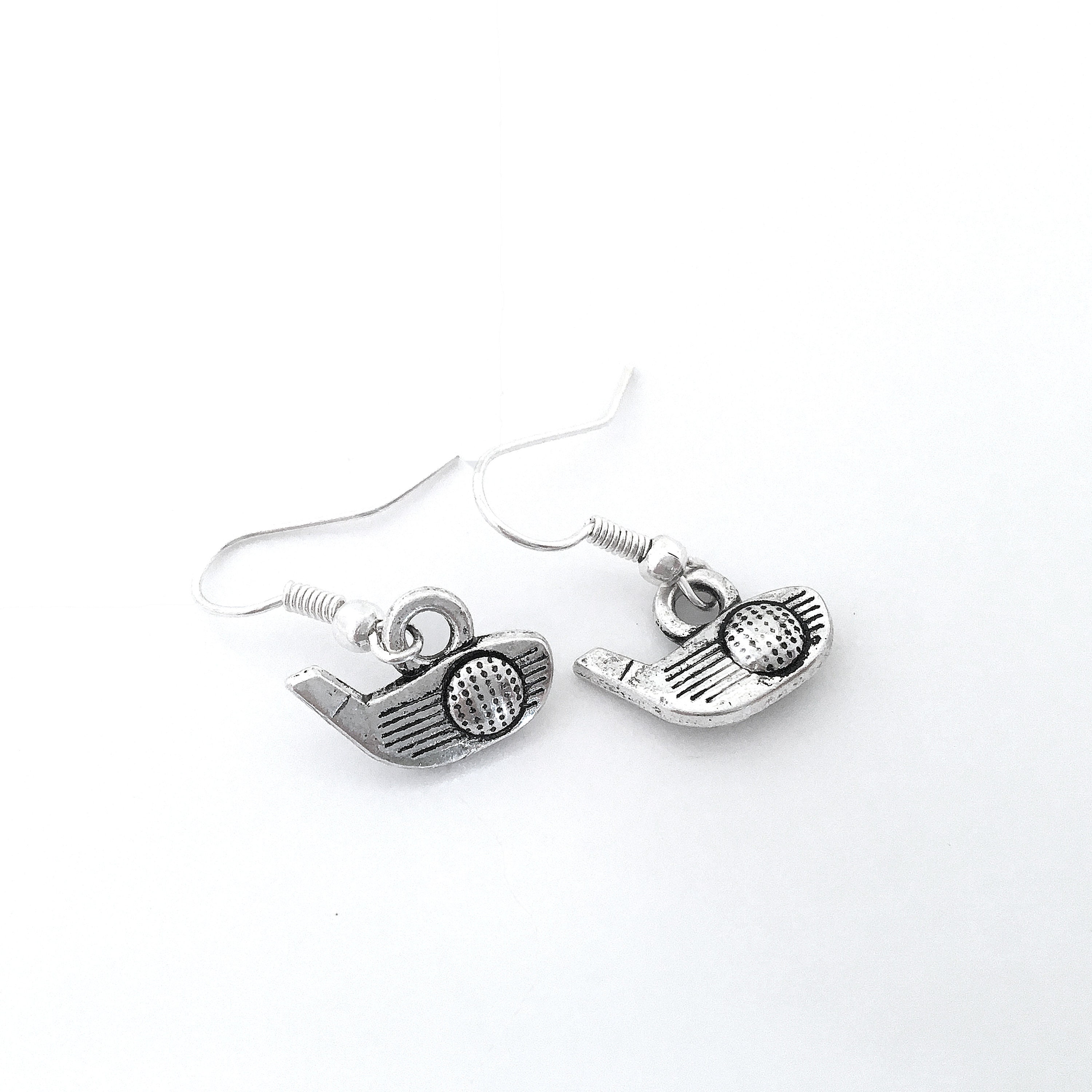 Golf Earrings Golf Ball Earrings Golf Club Earrings Silver | Etsy