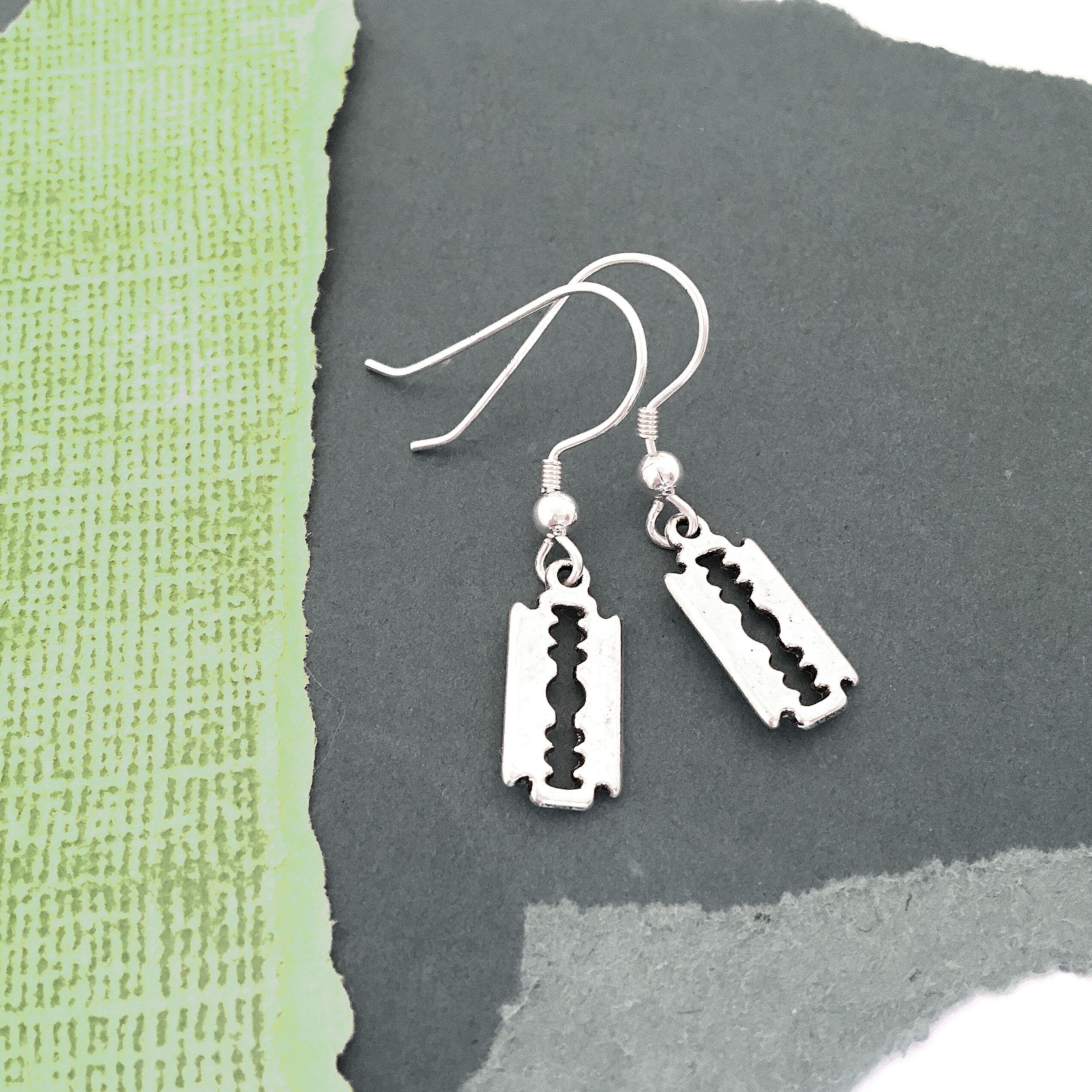 Razor Blade Earrings, EMO Earrings, Gothic Jewelry Women, Punk Earrings ...