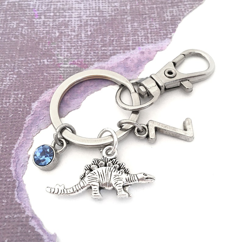 Stegosaurus Keychain, Dinosaur Keychain, Personalized Stegosaurus Charm ...
