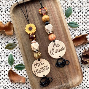 Thanksgiving Lanyard, Personalized Engraved Lanyard, Fall Lanyard for ...