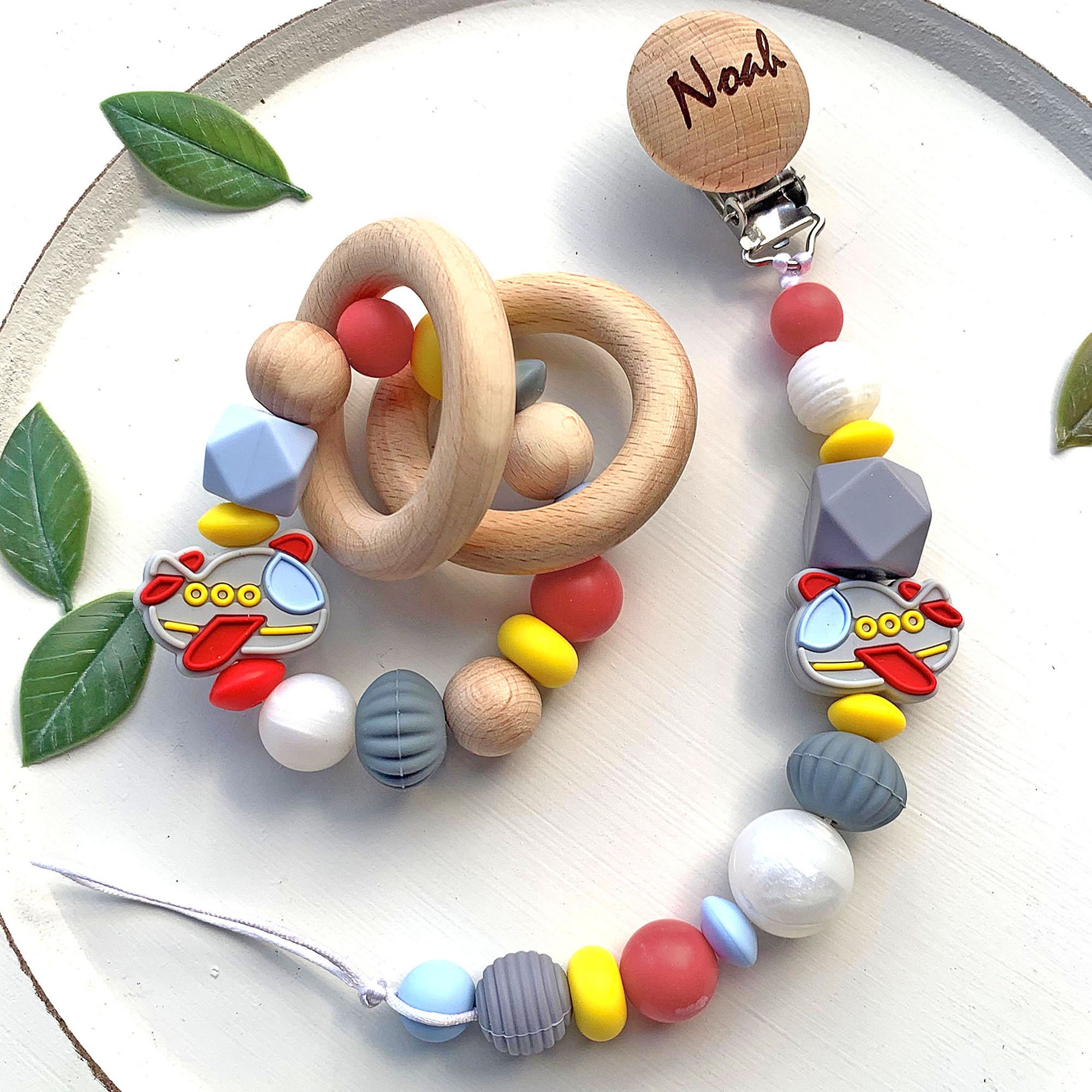 Baby Rattle Ring, Newborn Gift, Silicone Beads, Baby Shower Gift, Baby ...