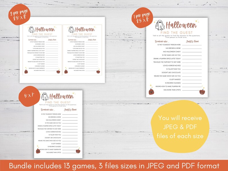 Halloween Party Games Printable Digital Download - Etsy