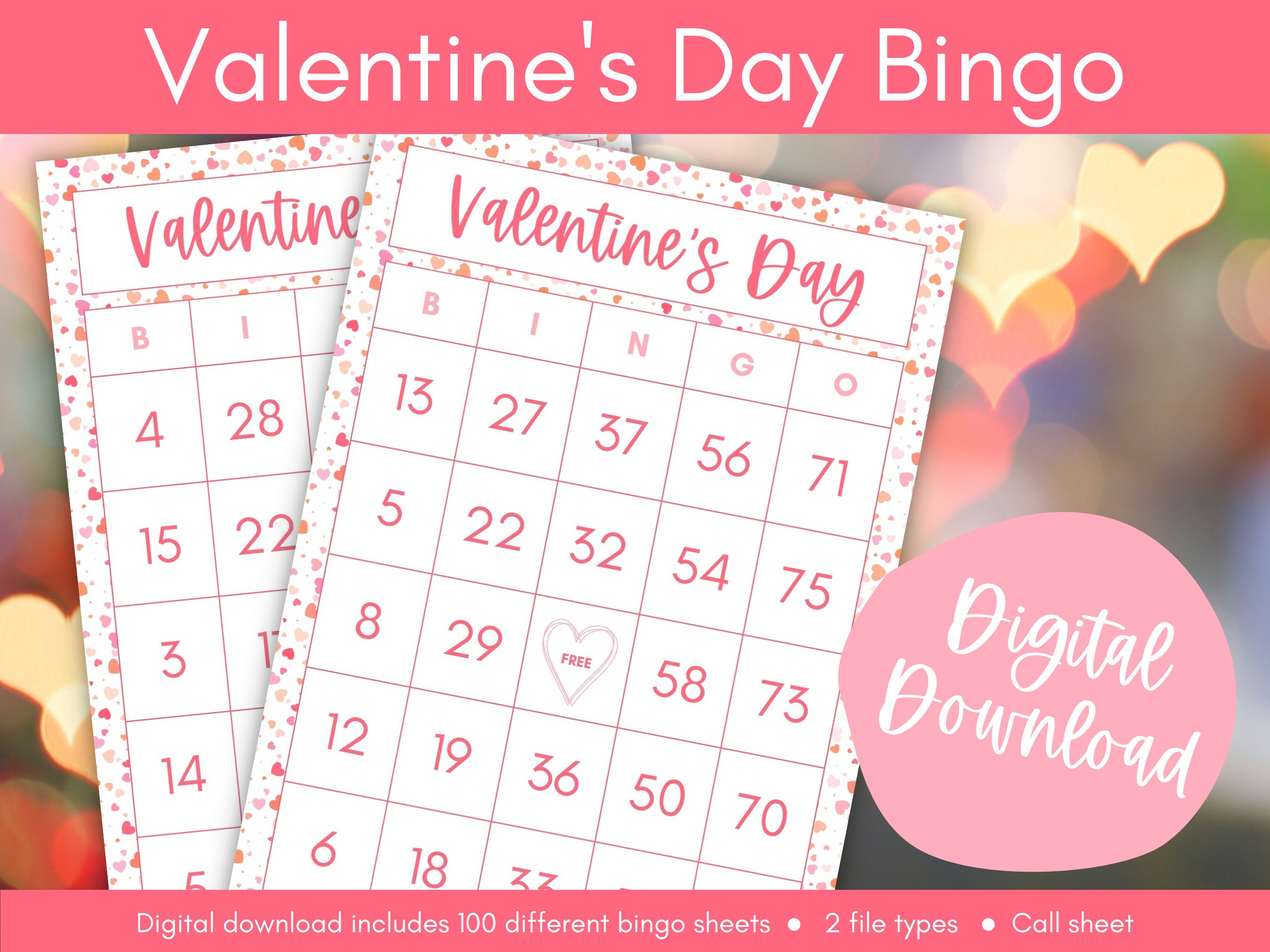 Valentine's Day Bingo | Printable | Digital Download - Etsy