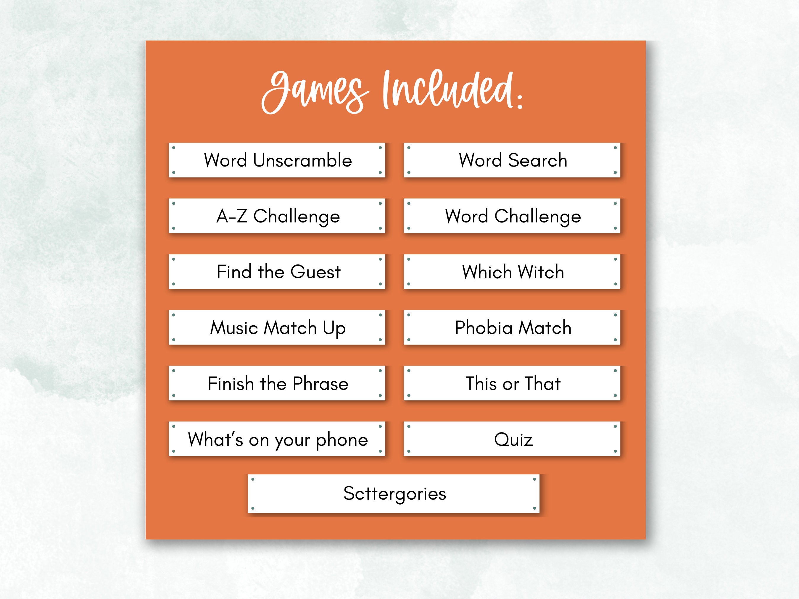 Halloween Party Games | Printable | Digital Download | Halloween Game ...