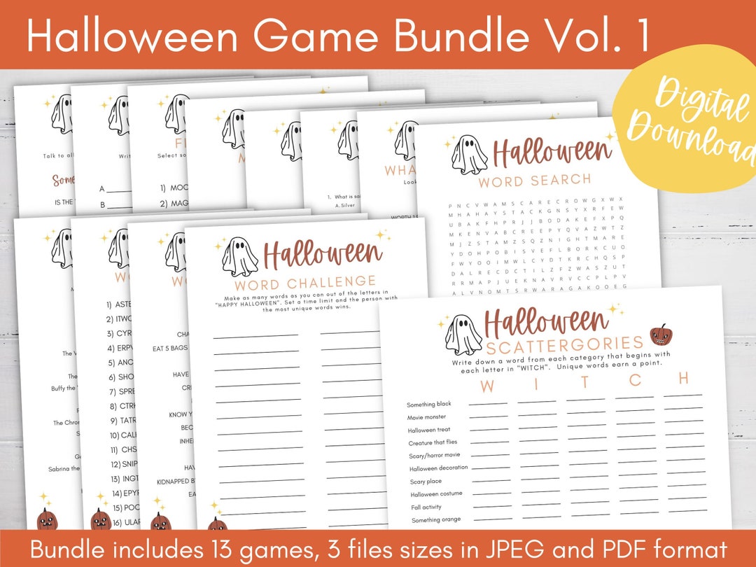 Halloween Party Games Printable Digital Download - Etsy