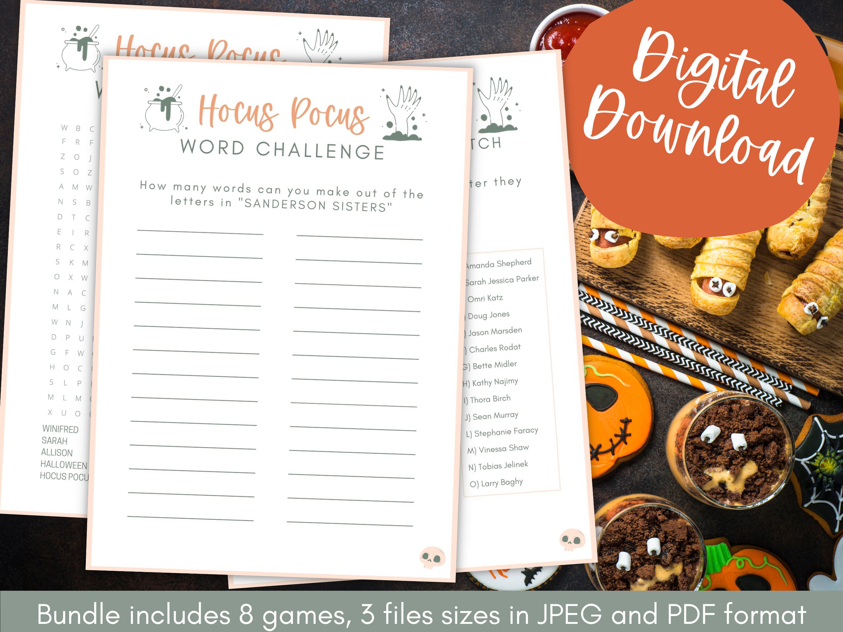 Hocus Pocus Party Games Printable Digital Download Halloween Game Night ...