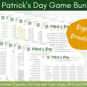 St. Patrick Day Party Games | Printable | Digital Download | Game ...