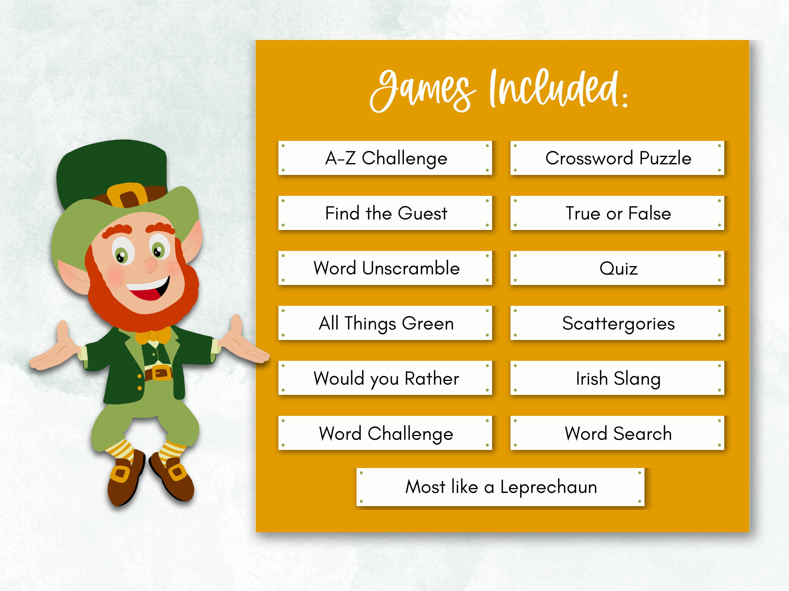 St. Patrick Day Party Games | Printable | Digital Download | Game ...