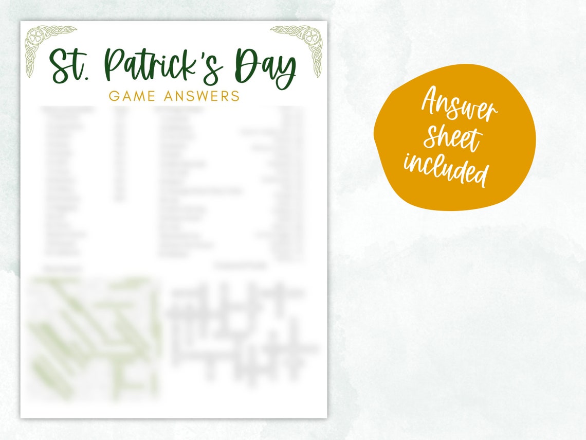 St. Patrick Day Party Games Printable Digital Download Game Bundle - Etsy