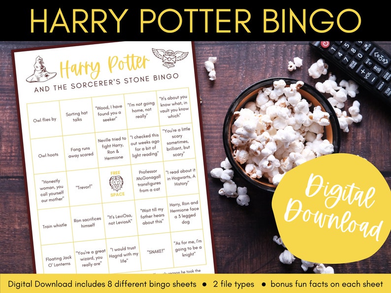 Wizard Movie Bingo Cards | Printable | Digital Download | Movie Night ...
