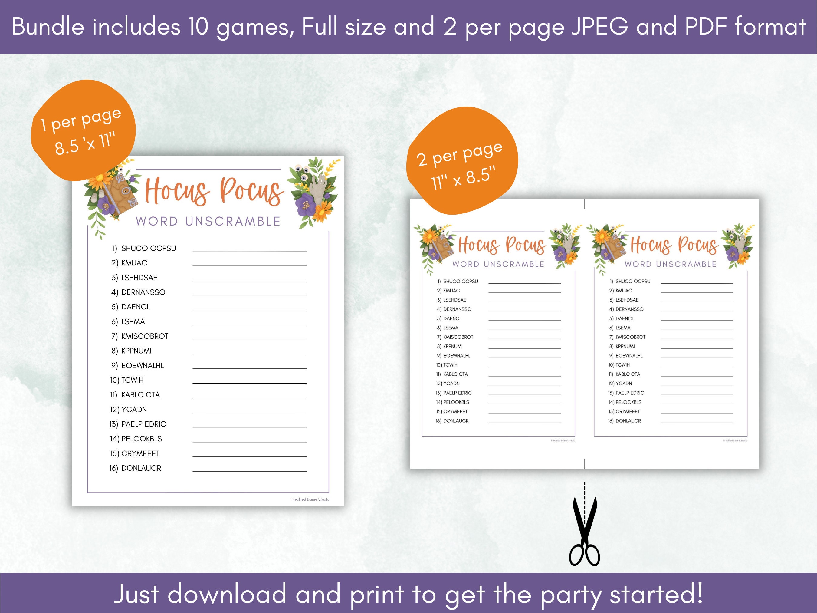 Hocus Pocus Party Games Printable Digital Download Halloween Game Night ...