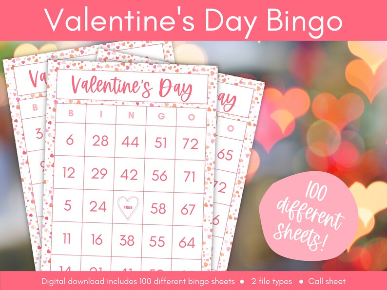 Valentine's Day Bingo | Printable | Digital Download - Etsy