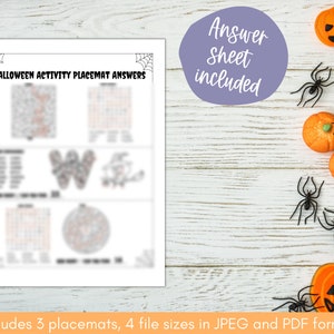 Halloween Coloring Placemat | Halloween Coloring Page | Halloween ...