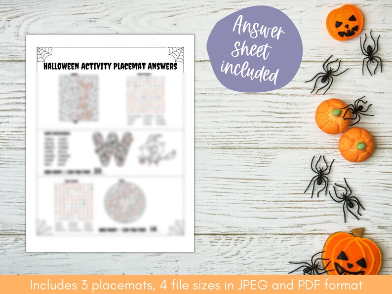 Halloween Coloring Placemat | Halloween Coloring Page | Halloween ...