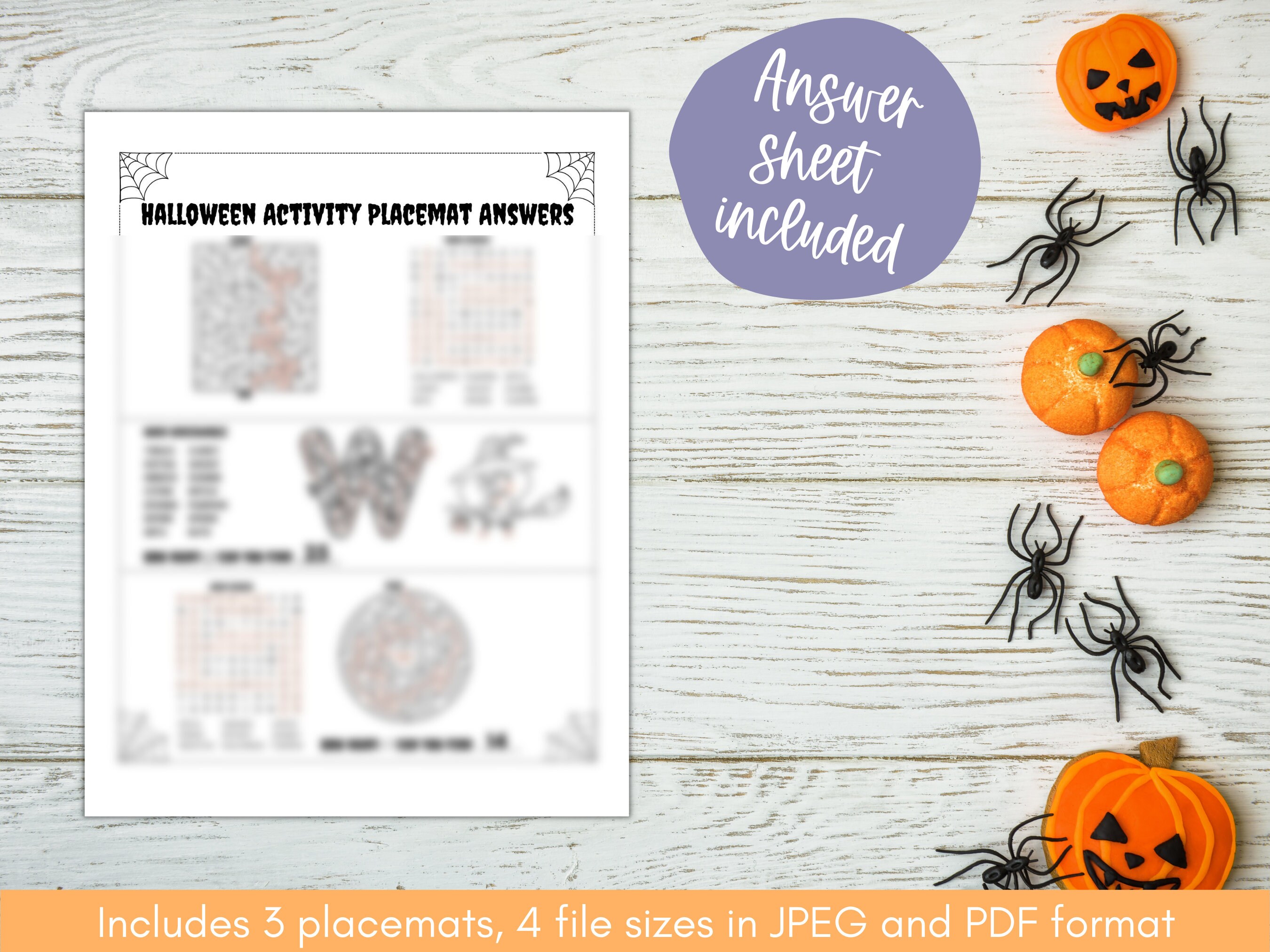 Halloween Coloring Placemat | Halloween Coloring Page | Halloween ...