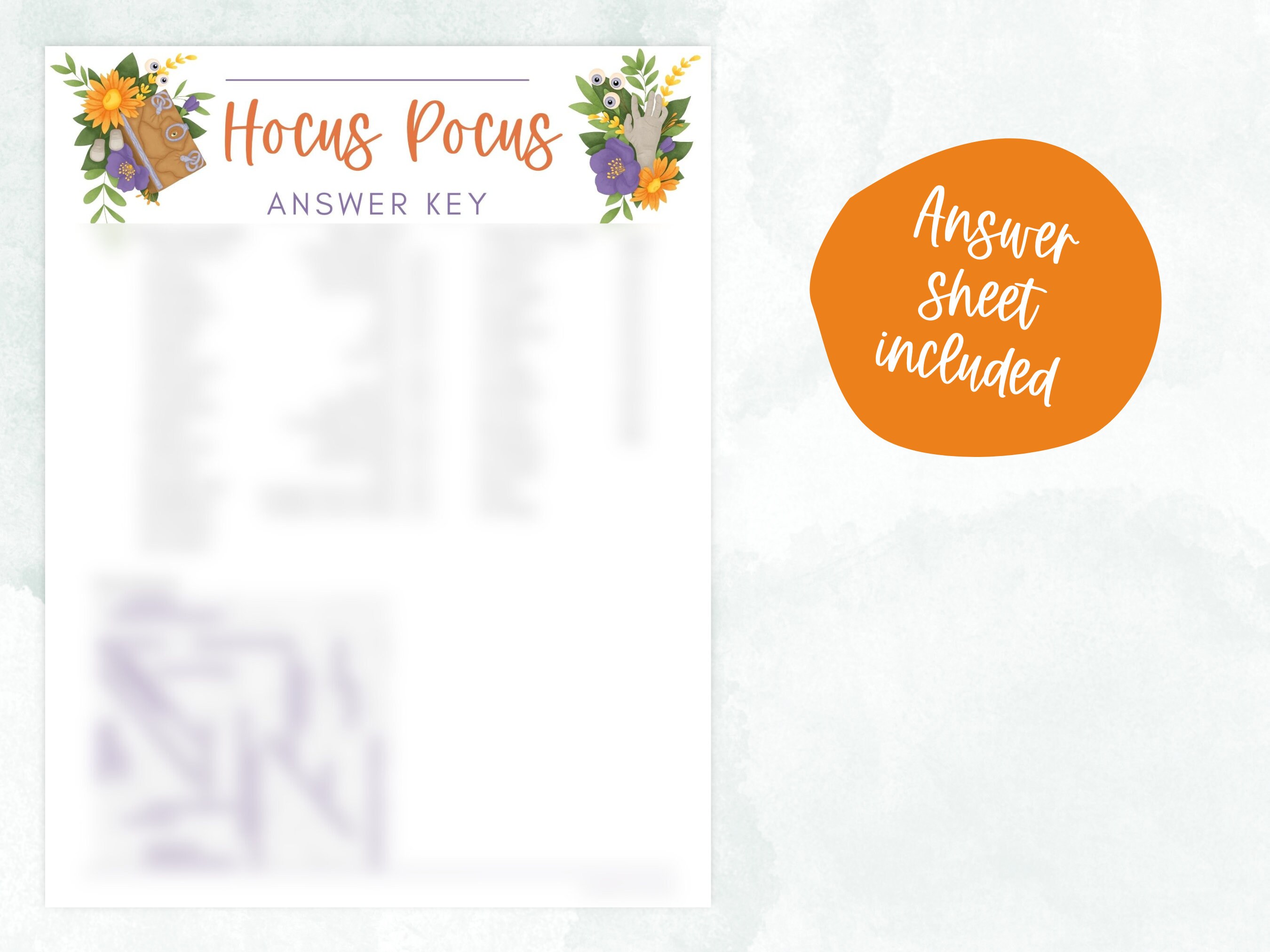 Hocus Pocus Party Games Printable Digital Download Halloween Game Night ...