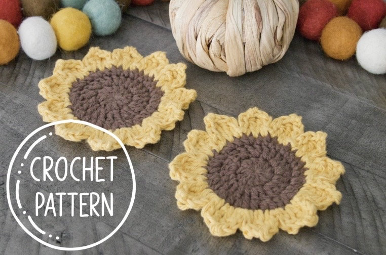 Crochet Sunflower Coaster Pattern - Etsy