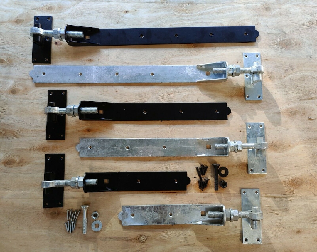 Adjustable Hinges Pair Heavy Duty Hook and Band Set Shed Stable Door ...