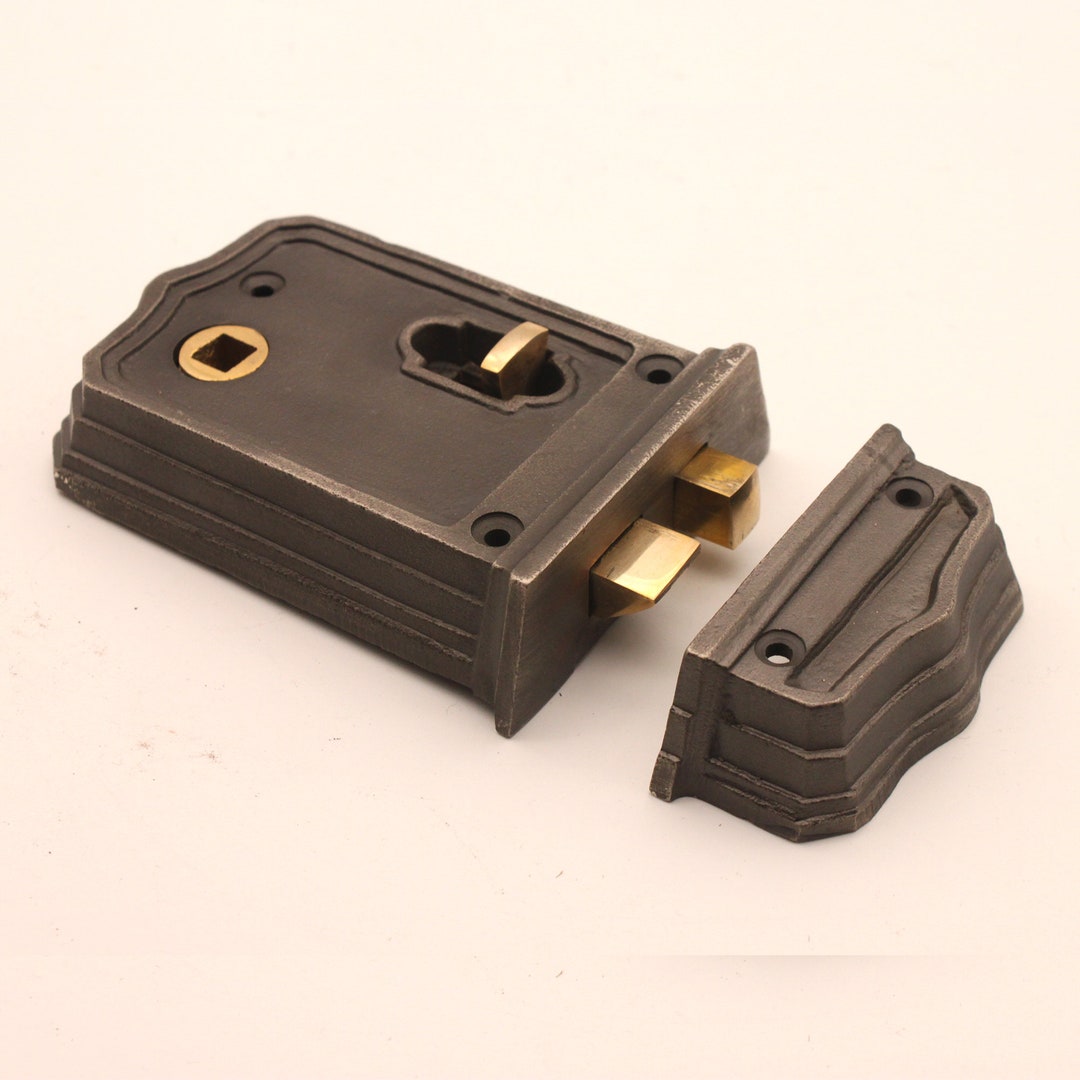 Cast Iron Old English Victorian Style Gothic Rim Door Latch Lock-130mm ...