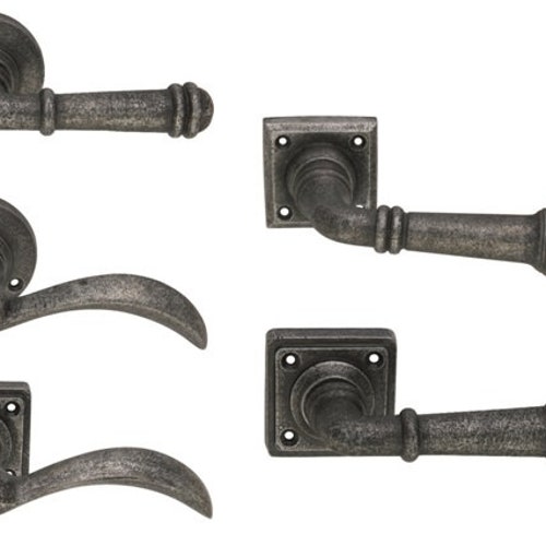 Antique Cast Iron Lever Door Handle Set Round/ Square Rose - Etsy