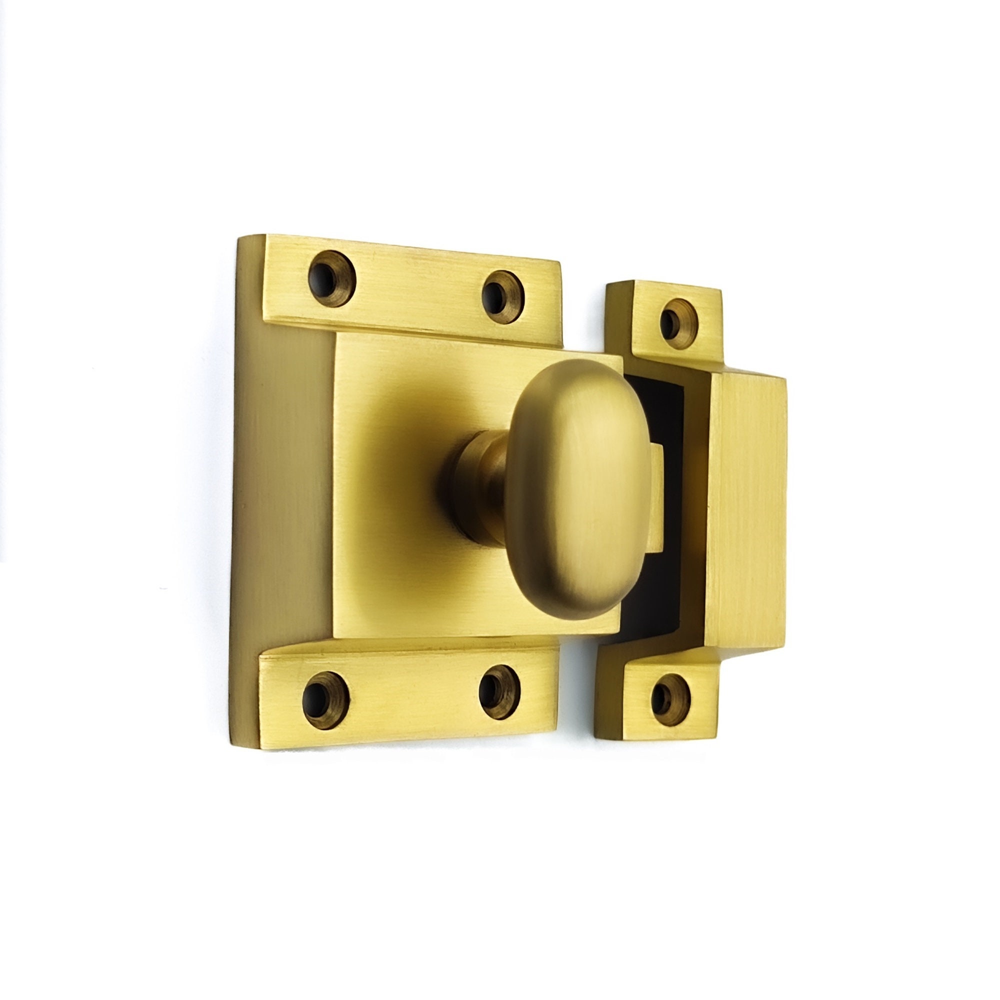 Satin Brass Cupboard Thumb Turn Catch Solid Brass Cabinet - Etsy