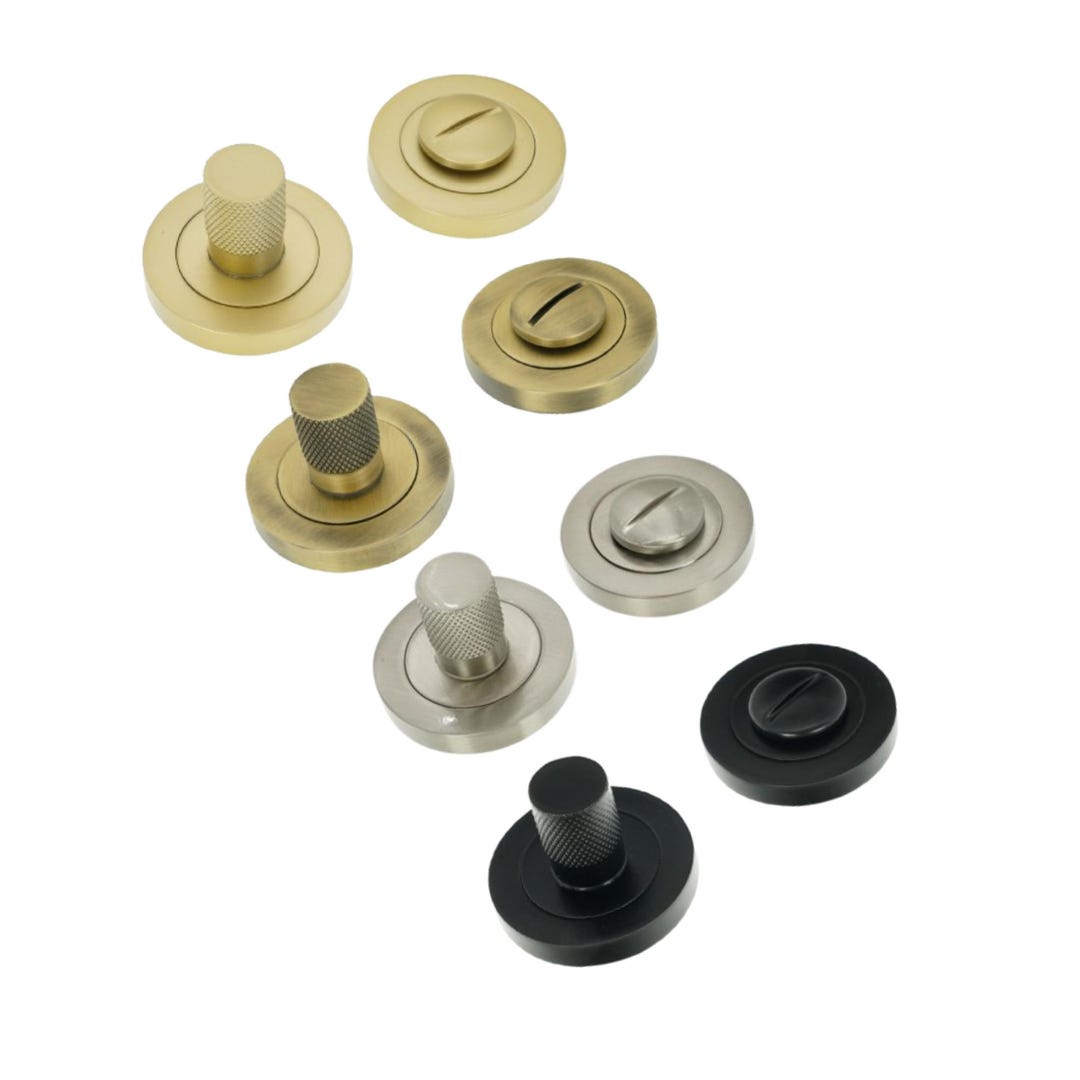 Modern Heavy Duty Knurled Bathroom Thumb Turn and Release Solid Brass ...