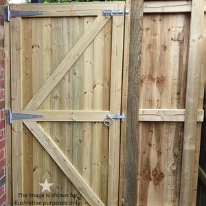 Garden Gate Fittings Kit 10” 250mm Tee Hinges (3) With Plain Ring Gate ...