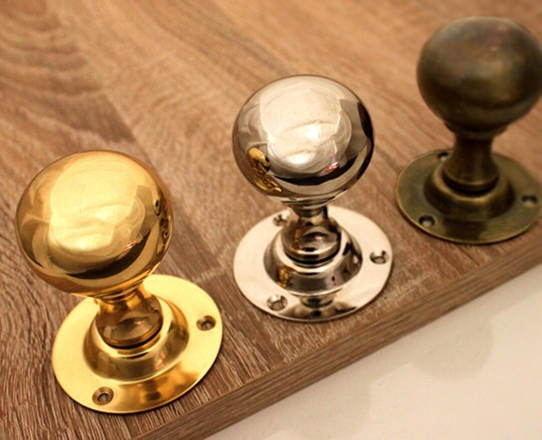 Victorian Period Reproduction Ball Round Door Mortice Knobs Handles Set ...