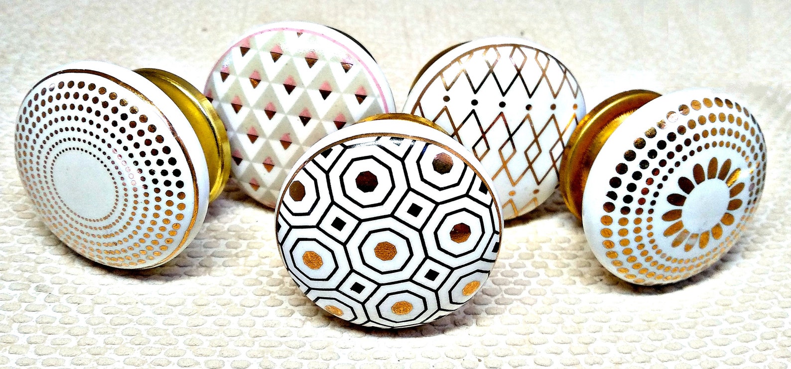 Golden Cabinet Door Knob Chic & Stylish Cupboard Ceramic Knobs | Etsy