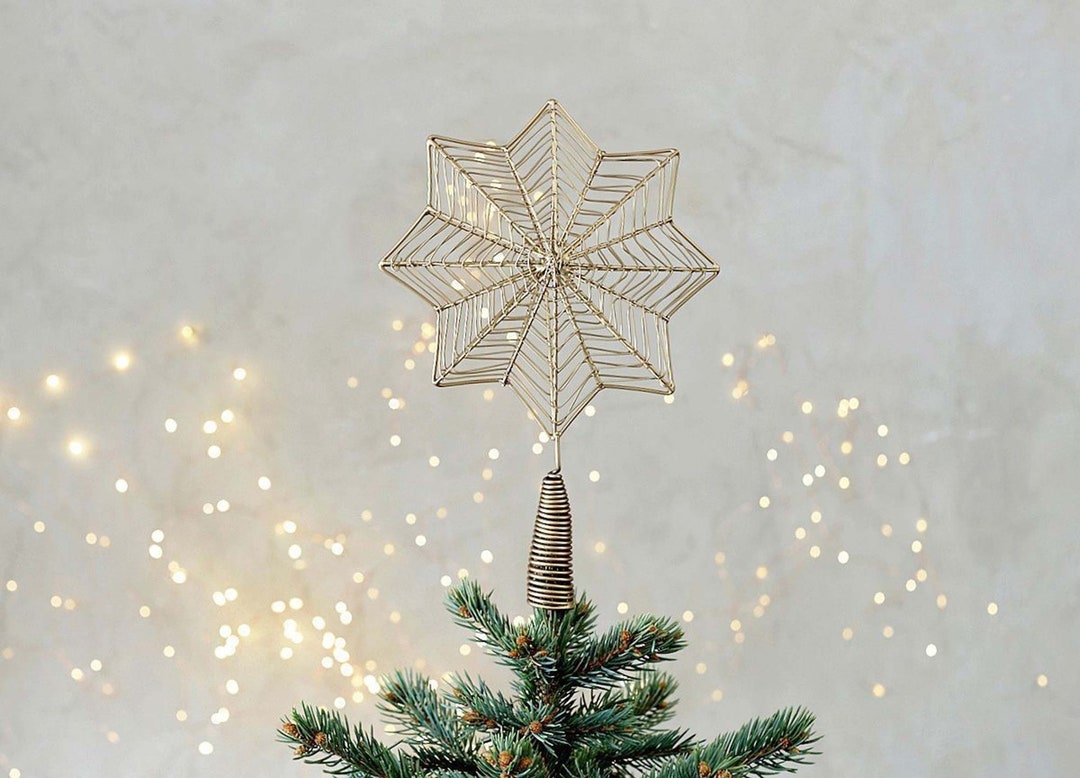 Christmas Geometric Star Treetop Tree Decoration, Festive Ornaments ...