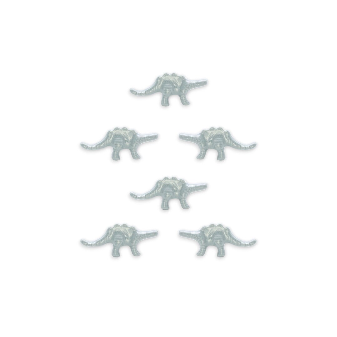 Set of 6 Unique Dinosaur Shaped Blue Ceramic Cabinet Door Knobs Chest ...