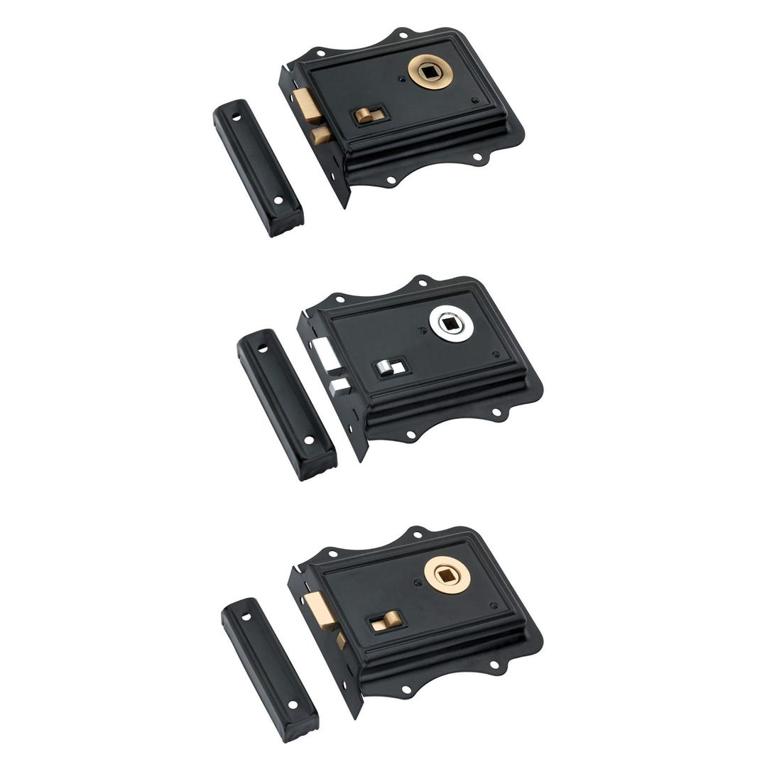 Vintage Old English Cast Iron Rim Latch Lock Snib Bathroom Bedroom door ...