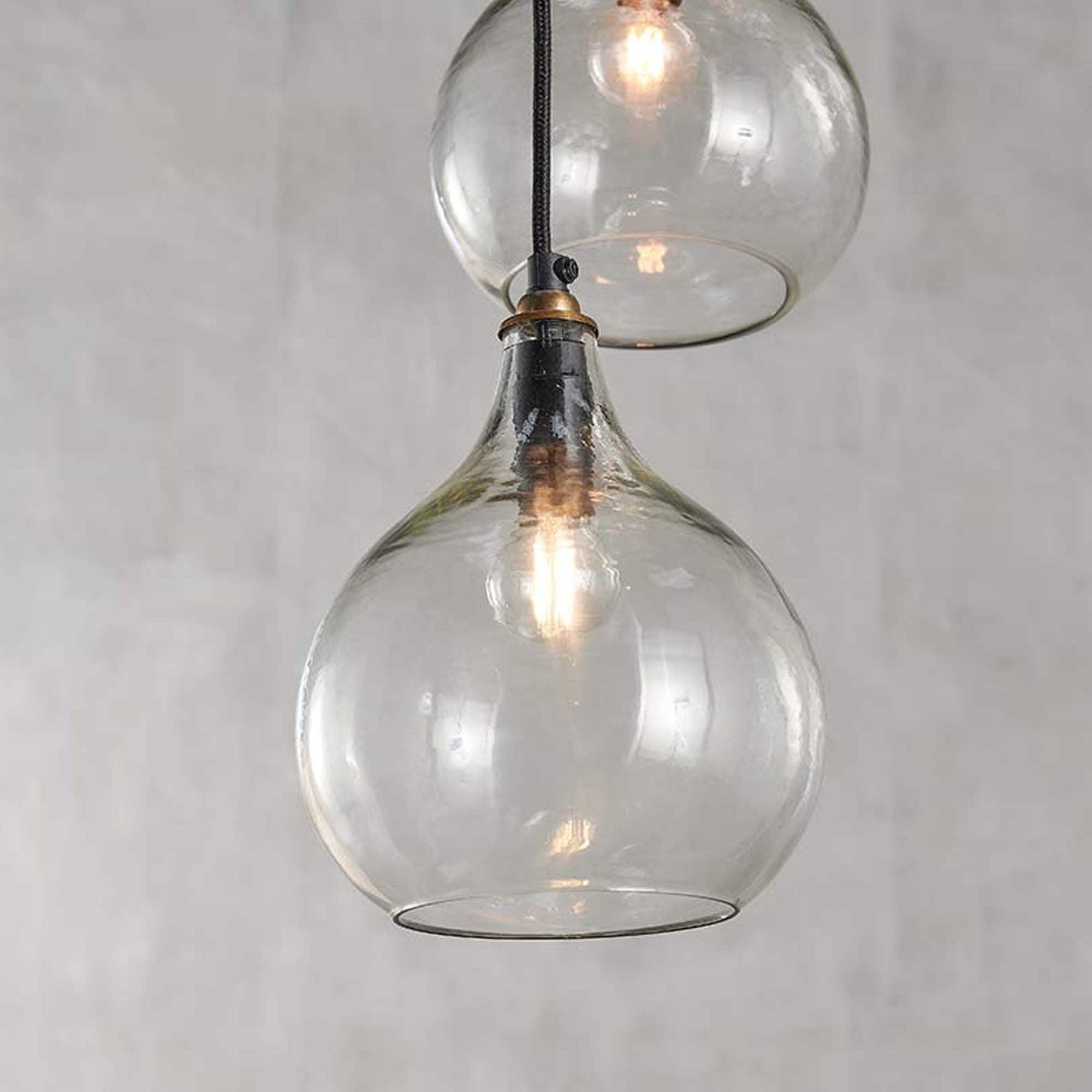 Vintage Style Clear Cluster Glass Pendant Light Living Room - Etsy UK