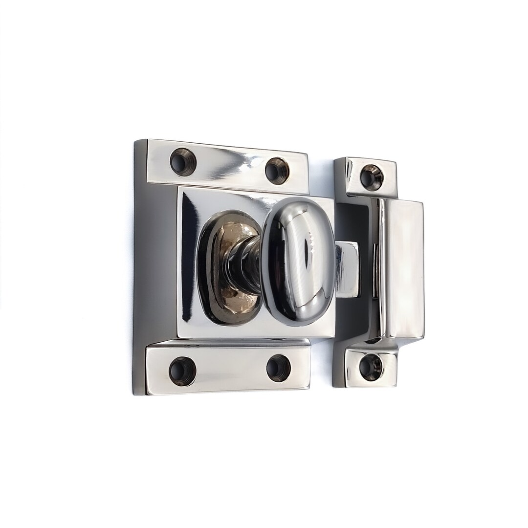 Cupboard Thumb Turn Catch Solid Brass Cabinet Wardrobe Door Sprung ...