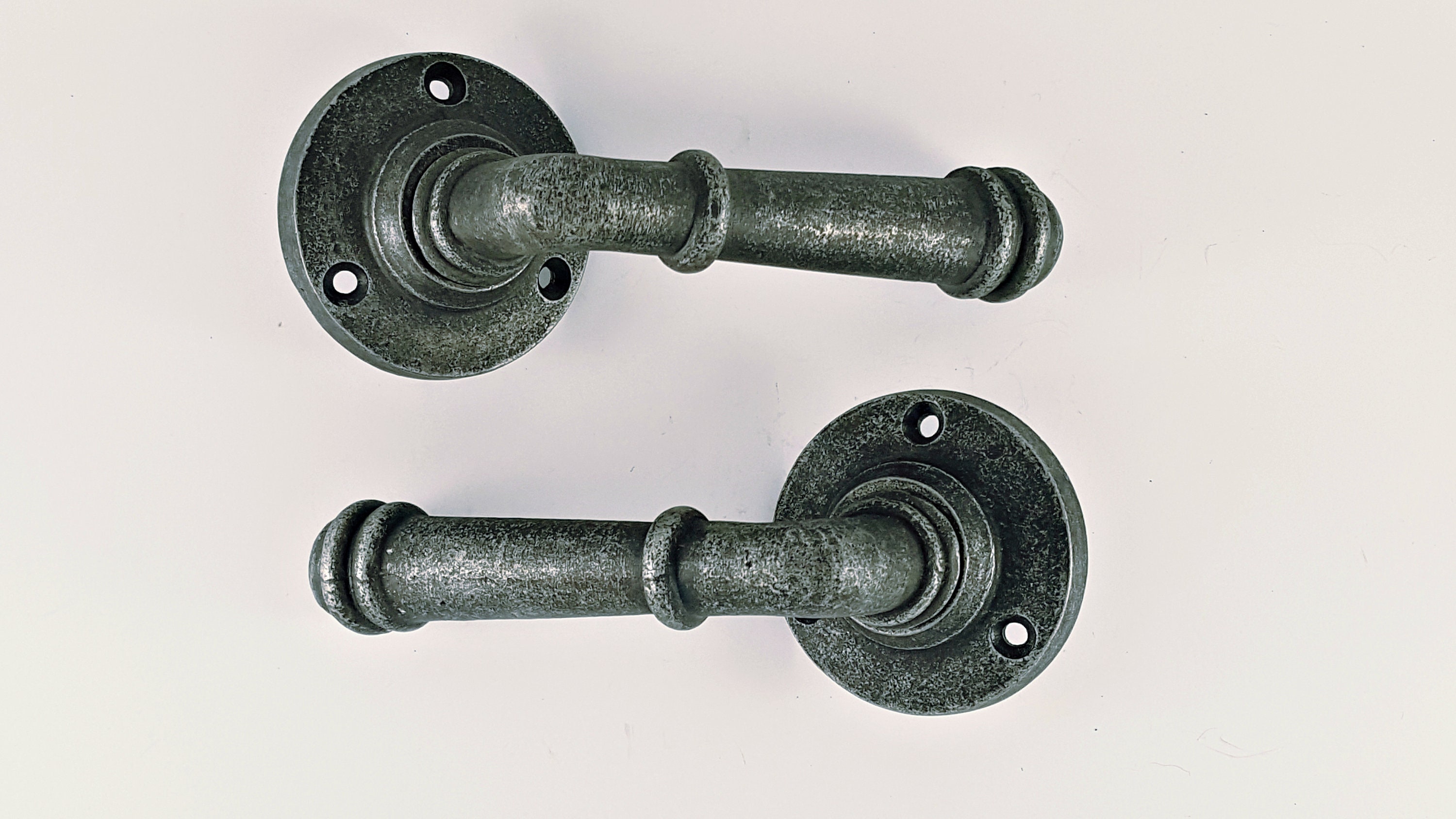 Antique Cast Iron Lever Door Handle Set Round/ Square Rose - Etsy