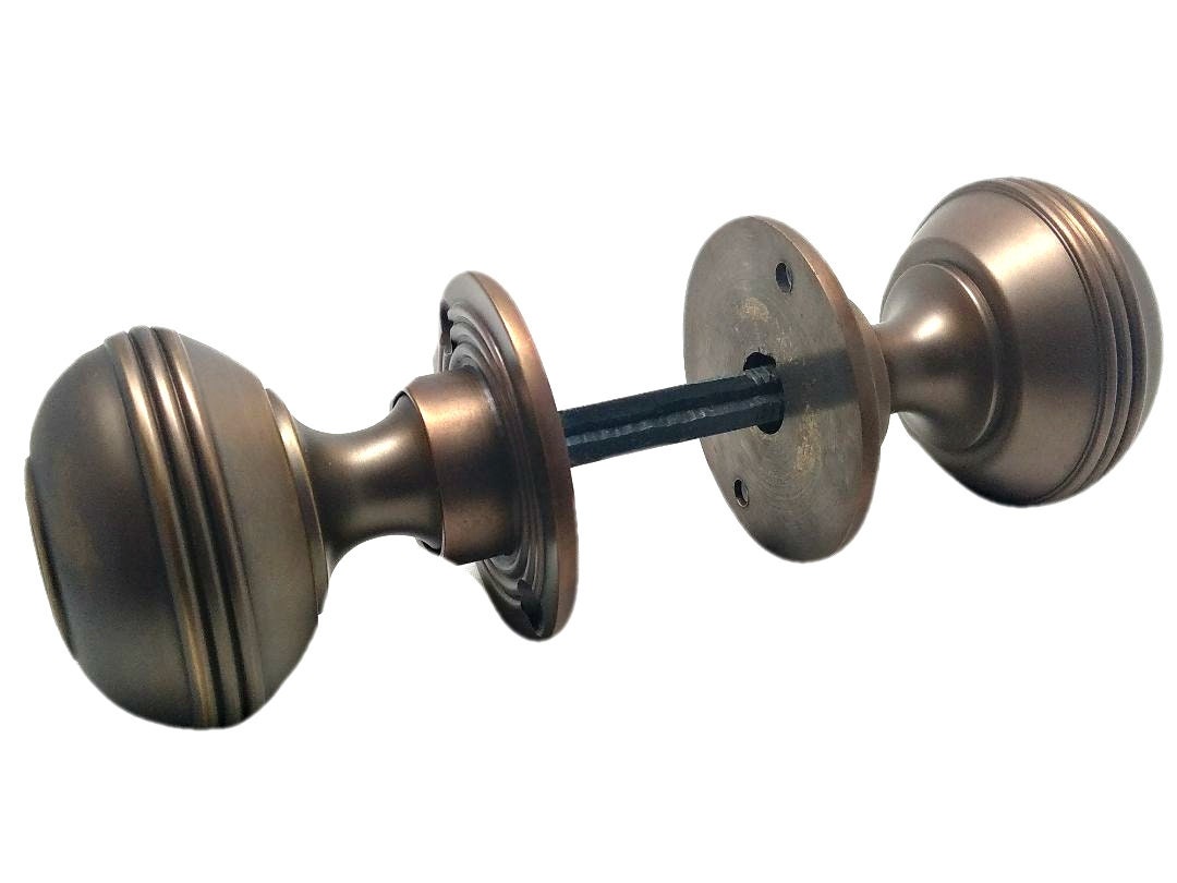 Vintage Style Bronze Door Knob Set Antique Cast Iron Brass | Etsy