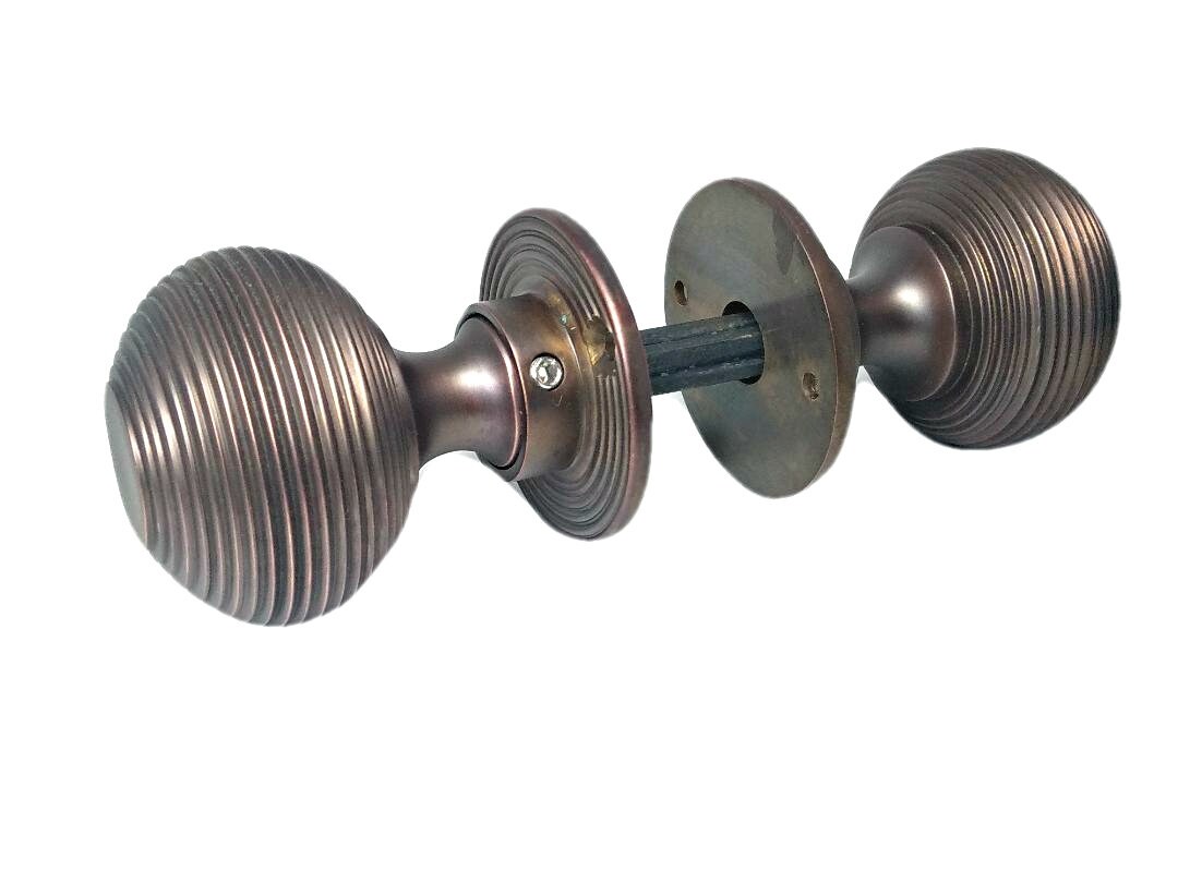 Vintage Style Bronze Door Knob Set Antique Cast Iron Brass | Etsy