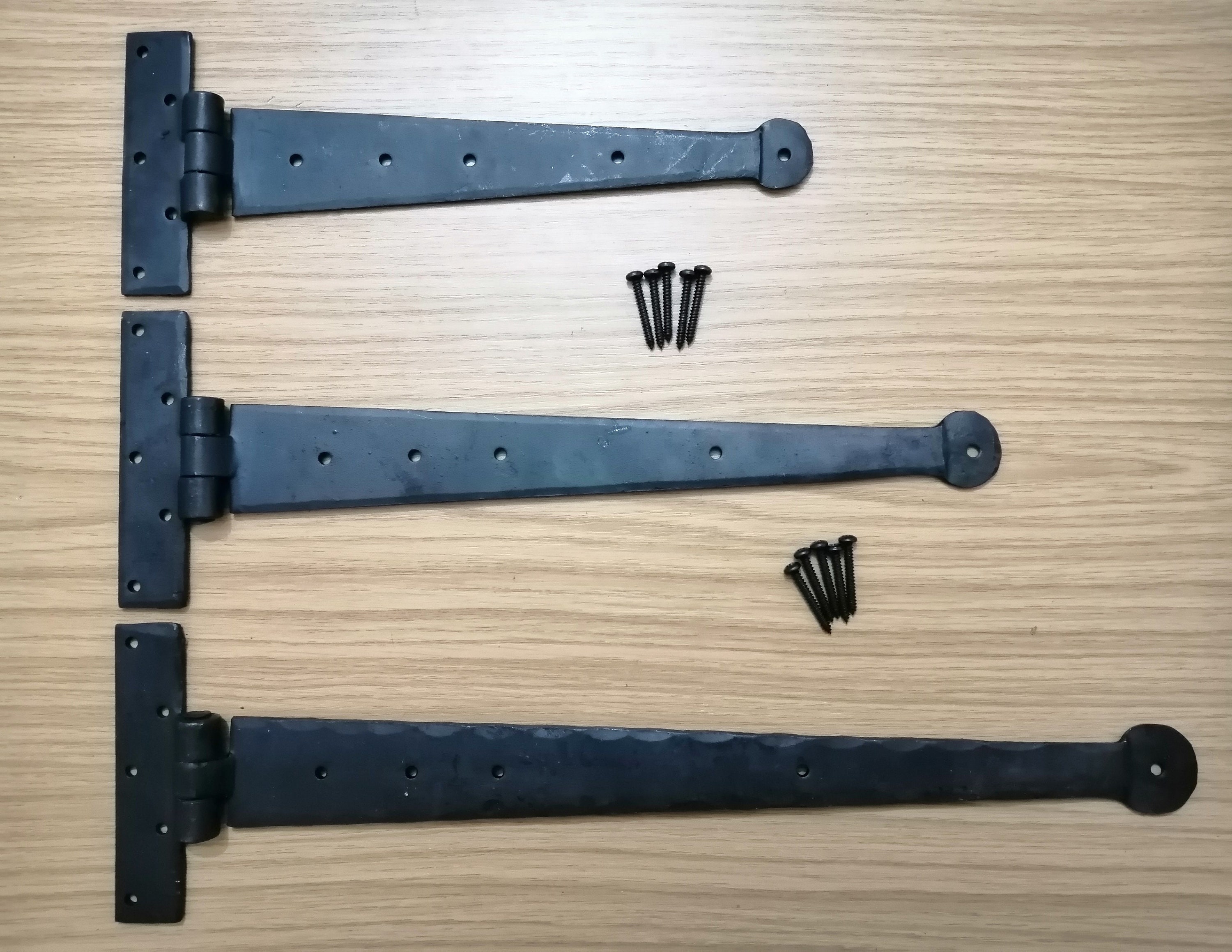 Hand Forged Tee Hinge Strap T Hinge Beeswax Penny End Finish Sold in ...