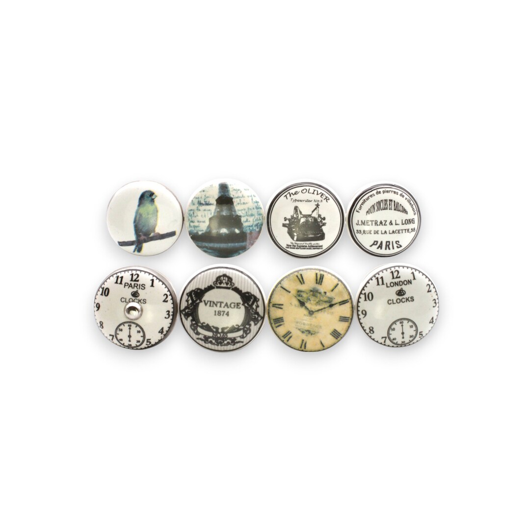 Infinity Decor Set of 8 Ceramic Knobs for Doors, Drawers, Cupboards in ...