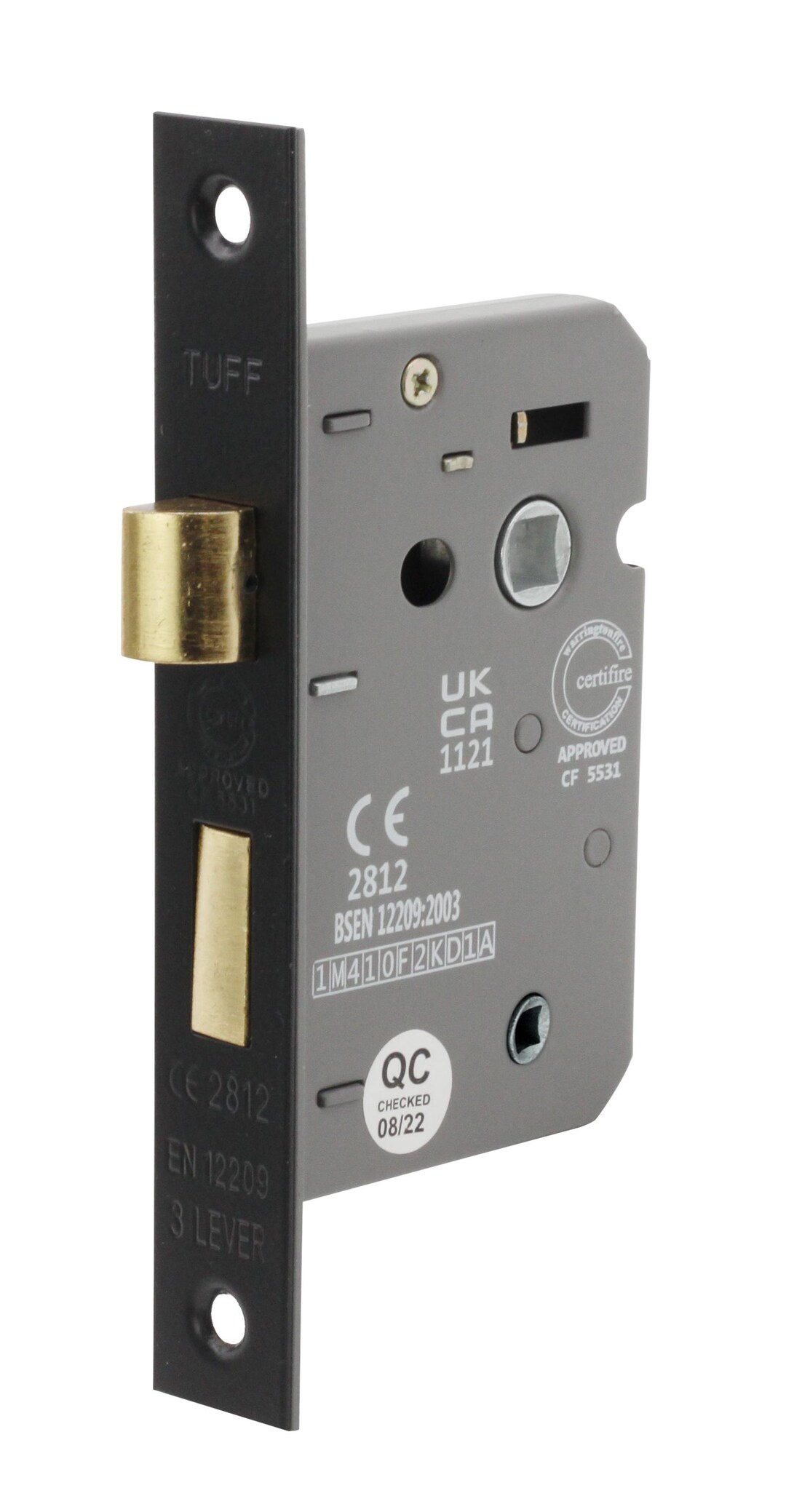 2.5 Matt Black 3 Lever Mortice Bathroom Lock Fire Rated CE Approved ...