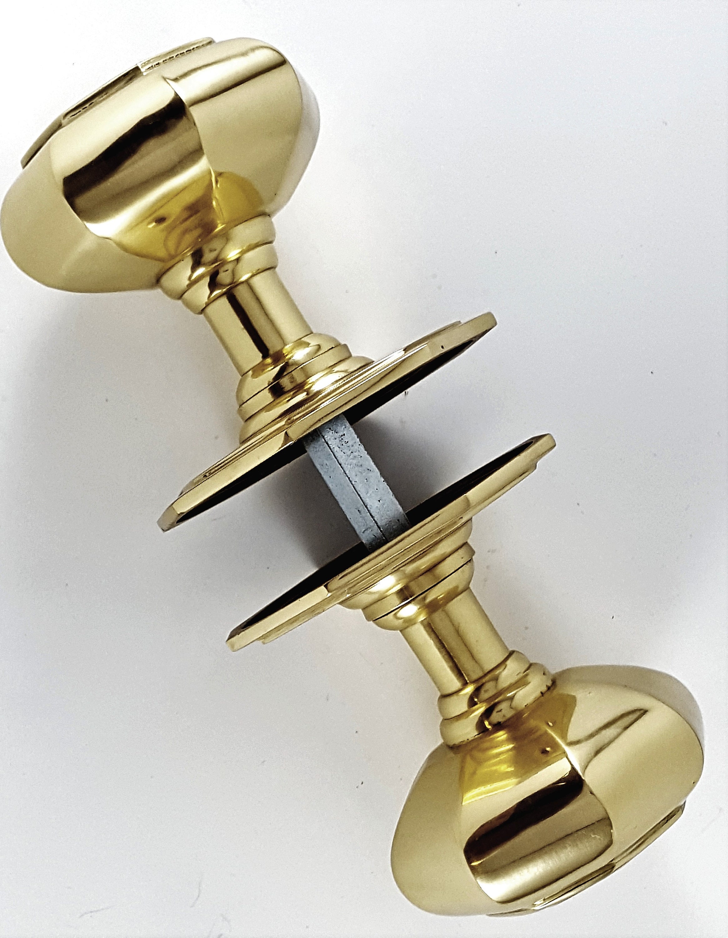 Heavy Cast Solid Brass Pair of Octagonal Mortice Door Knob Set | Etsy