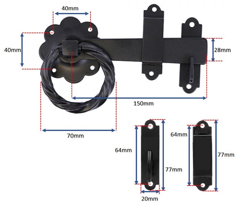 Twisted Ring Garden Gate Latch 6 Black / Zinc Plated - Etsy