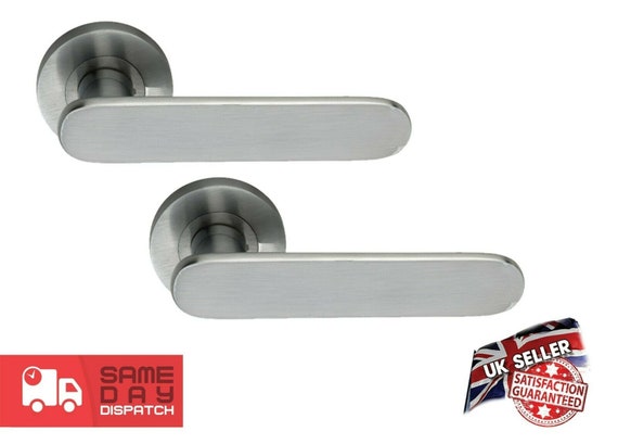 Satin Chrome Internal Solid Brass Lever on Rose 'SKY' | Etsy