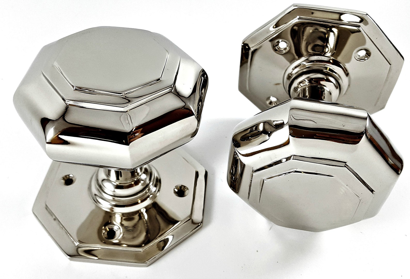 Heavy Cast Solid Brass Pair of Octagonal Mortice Door Knob Set - Etsy