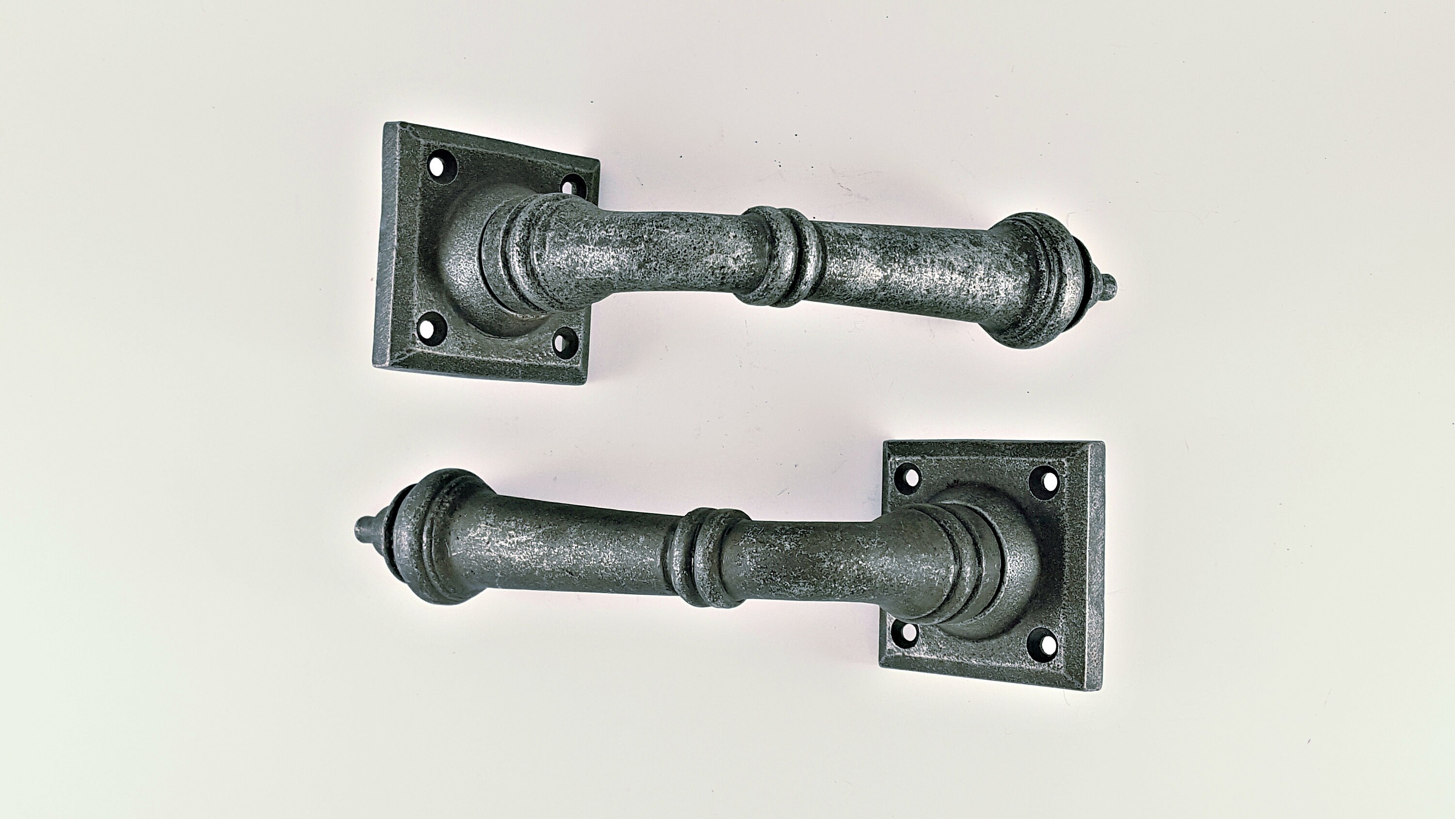 Antique Cast Iron Lever Door Handle Set Round/ Square Rose - Etsy