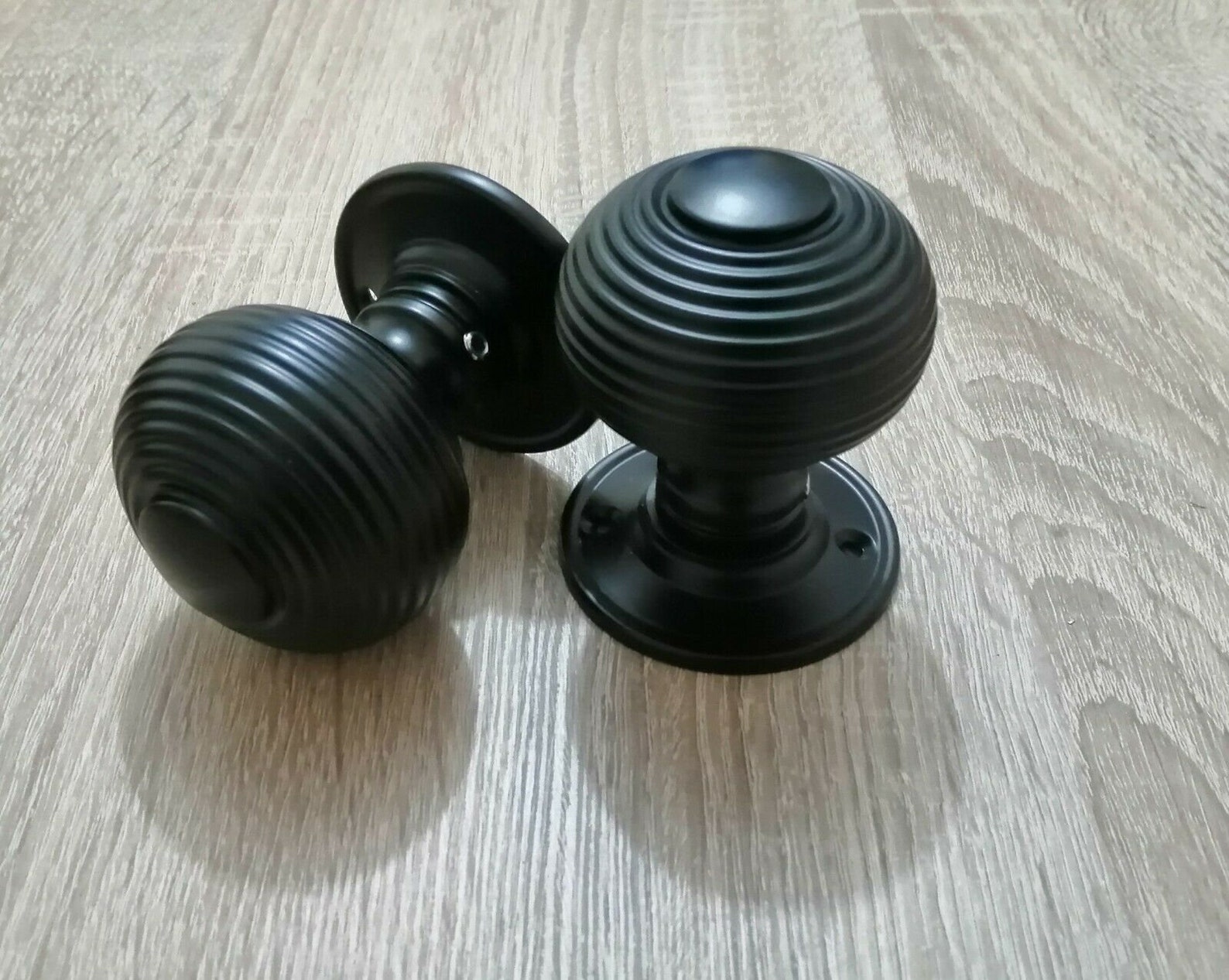 Solid Brass Black Reeded Mortice Cottage Door Knobs Antique - Etsy UK